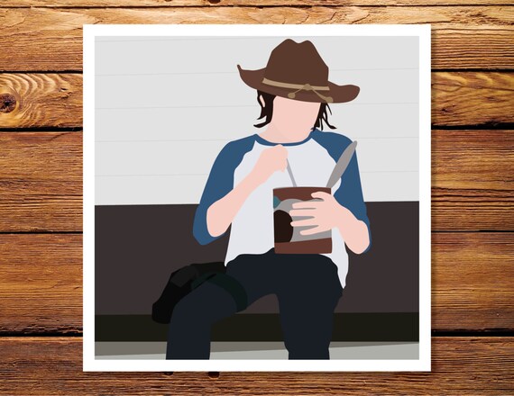 Carl Eats Pudding The Walking Dead Giclee Print