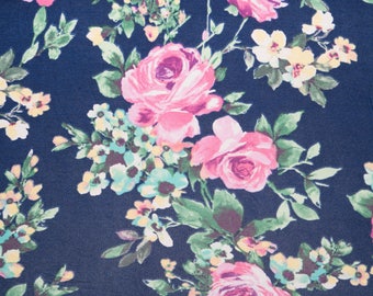 Floral knit fabric | Etsy