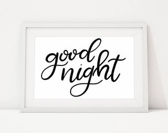 Good night print | Etsy