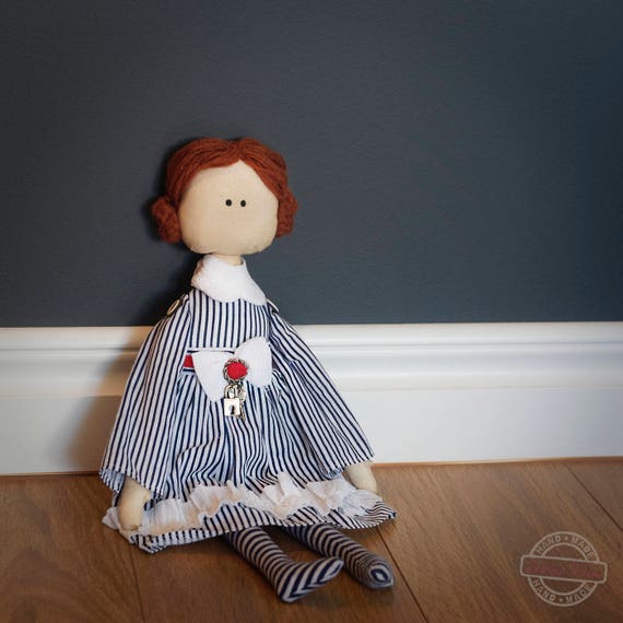 Items Similar To Textile Art Doll Ooak Cloth Doll Handmade Marine