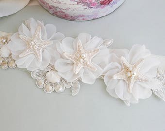 Beach Wedding Beach Wedding Sash Starfish Sash Aqua Sash