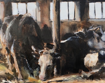 Small cow painting | Etsy