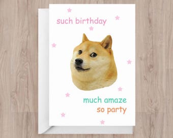 Funny Thank You Card Such Thanks Doge Card