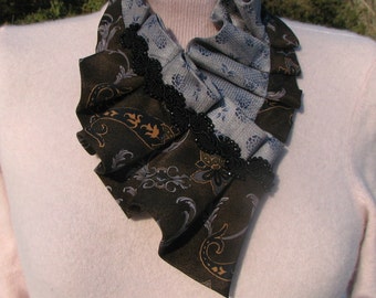 NEW Pleated Ascot Ruffled Neck Scarf Necktie by TieTandem