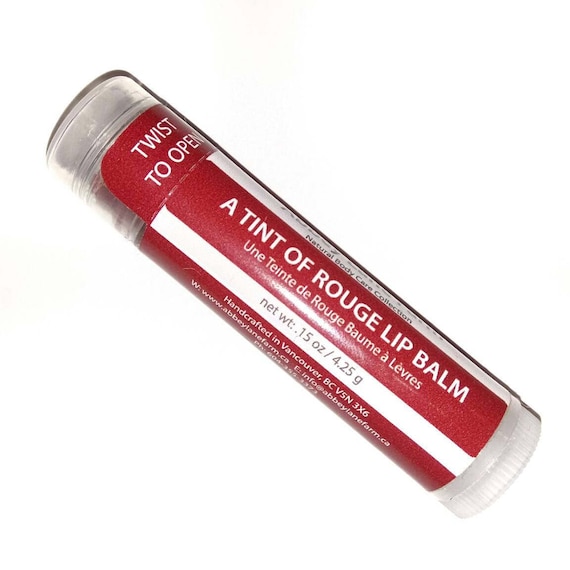 RED LIP BALM: Red Tinted Lip Balm. Beeswax Lipbalm w Shea