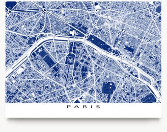 Paris map art | Etsy