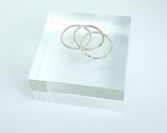 Handforged Fine Silver Stacking Rings Set of Three
