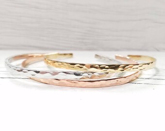 Wavy stacking rings uneven bands mixed metal stack 5 ring