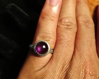 Black amethyst ring | Etsy