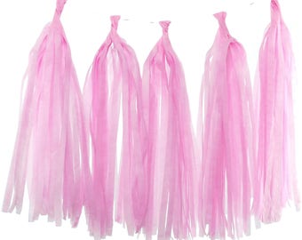Paper Garland Shiny Silver Tinsel Tissue Paper Tassel Set of