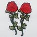 2 Red Rose Appliques Embroidery Flower Patches Costume by 8Store