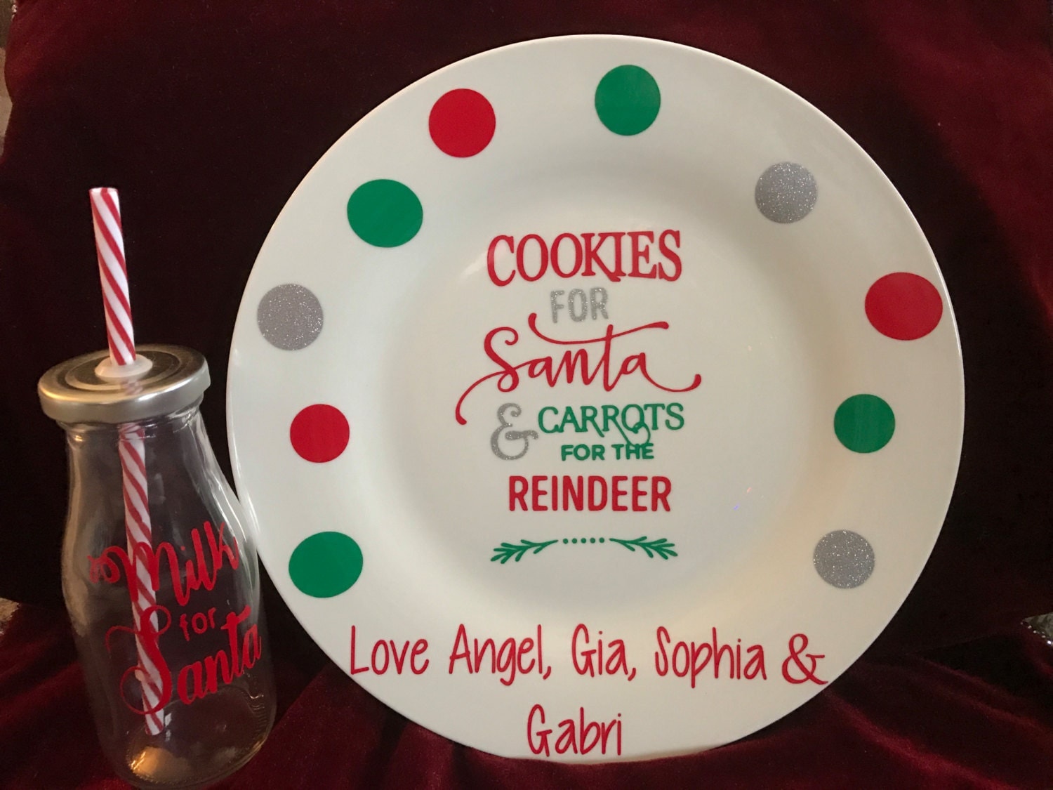 Personalized Cookies for Santa Plate Cookies and Milk for