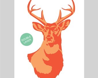 Deer head stencil | Etsy