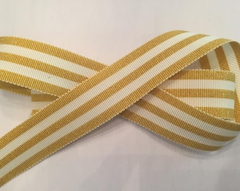 Gold stripe ribbon | Etsy