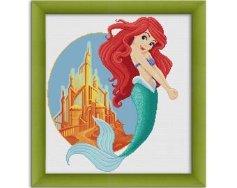 Ariel cross stitch | Etsy