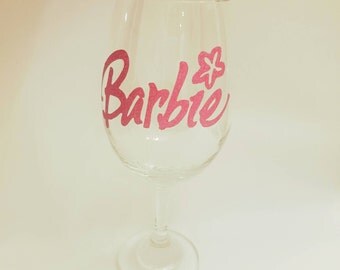 Barbie wine glass | Etsy