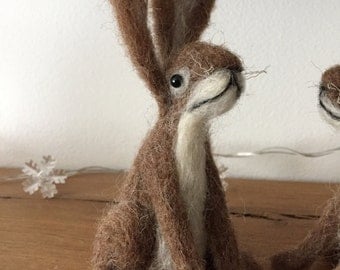 Needle felted hare | Etsy