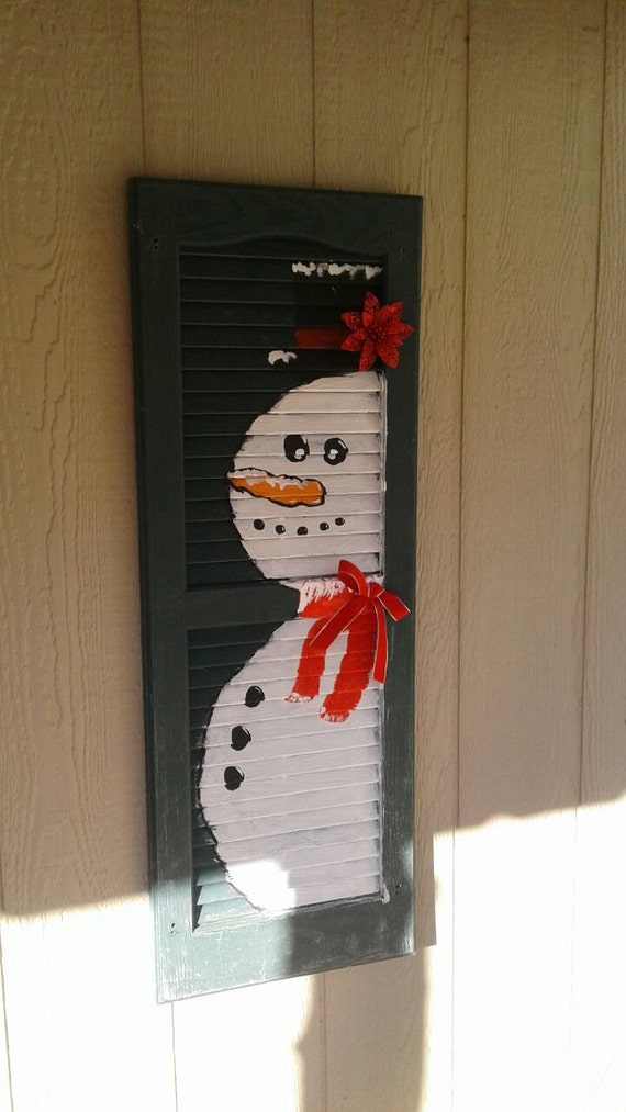 Items similar to Snowman, shutter, winter Decor, primitive, Christmas ...