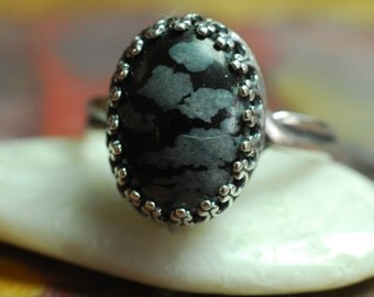 Obsidian rings | Etsy