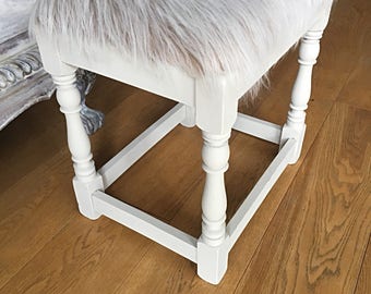 Shabby chic stool | Etsy