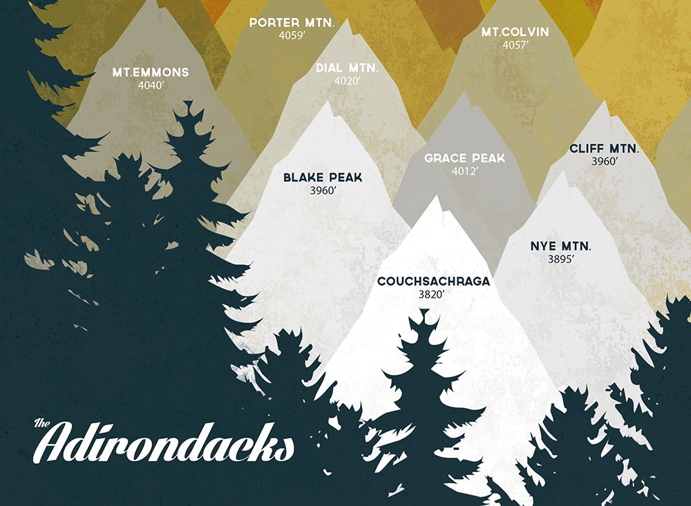 Conquering the 46 ADK 46ers Print Adirondacks NY