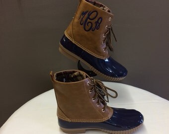 Monogram rain boots | Etsy