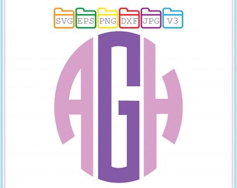 Oval monogram font | Etsy