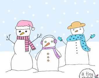 Snowmen clipart | Etsy