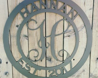Family monogram with established date Personalized Vinyl