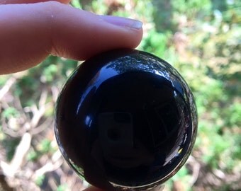 Obsidian sphere | Etsy