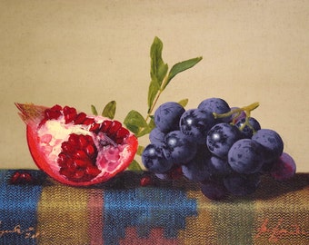 Grapes oil painting | Etsy