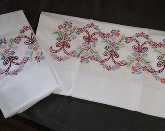 Hand embroidered pillow cases | Etsy