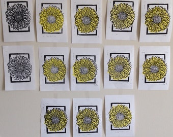 Flower linoleum | Etsy