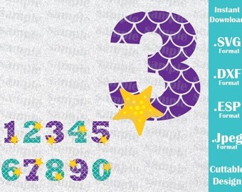 Mermaid number svg | Etsy