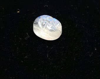 White Moonstone Face in Recycled 14k Yellow Gold Made To