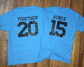 TOGETHER SINCE Custom Couples T-Shirts Anniversary & Wedding