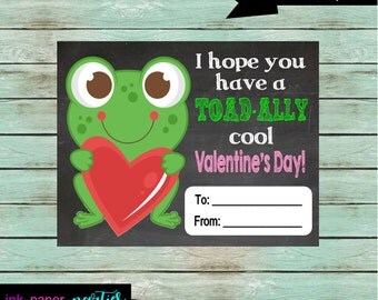 Frog valentine card | Etsy