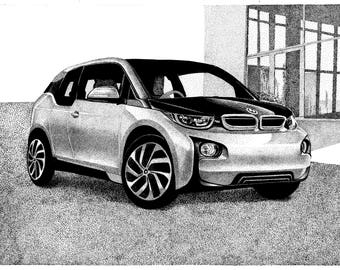 Bmw drawing | Etsy
