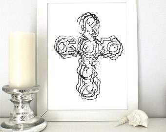 Cross print | Etsy