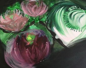 Lily pad painting | Etsy
