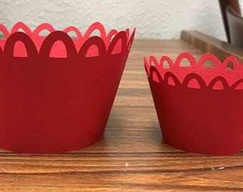Red cupcake wrappers | Etsy