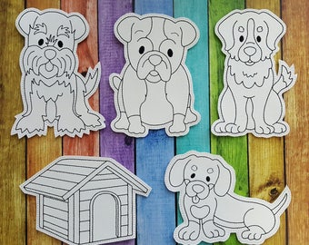 Dog coloring page | Etsy