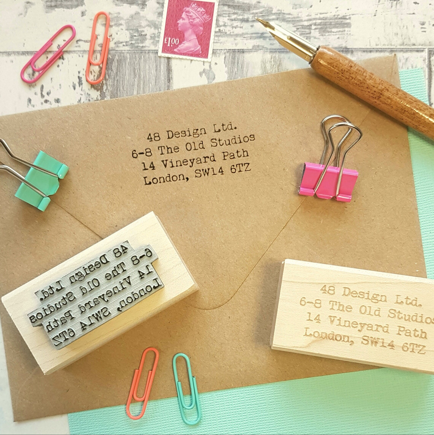Personalised Business Address Rubber Stamp Personalized