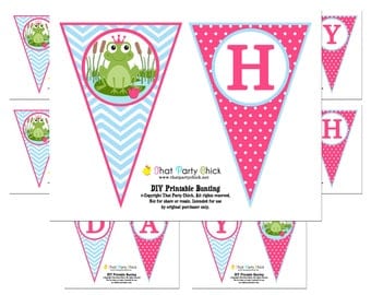 Frog birthday banner | Etsy