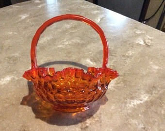 Fenton glass basket | Etsy