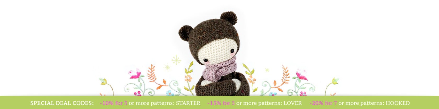 Crochet patterns for handmade dolls by lalylala on Etsy