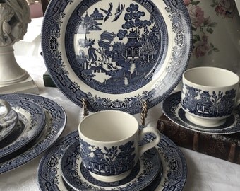 Blue willow china | Etsy