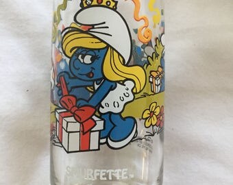 Smurf drinking glass | Etsy