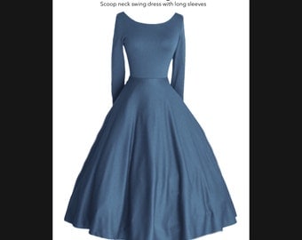 Steel blue dress | Etsy