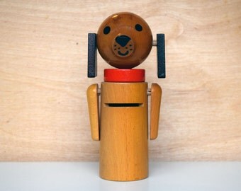 Wooden coin bank | Etsy